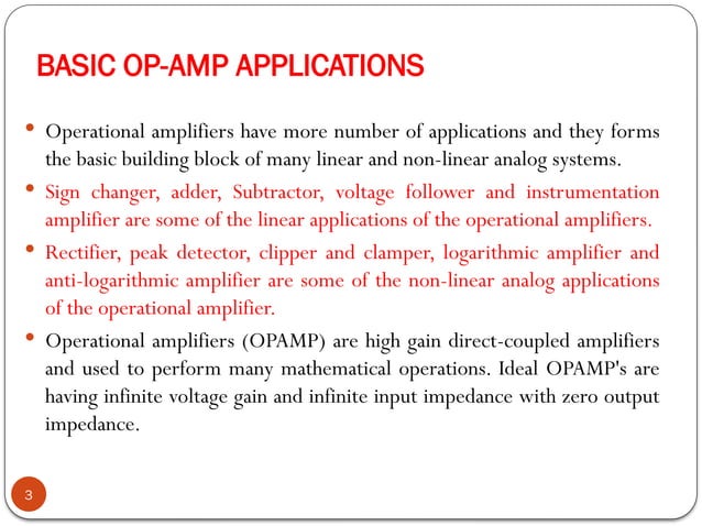 application of operational amplifier UNIT 2.pptx