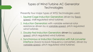 UNIT 2 types of Generators in wind turbine | PPTX