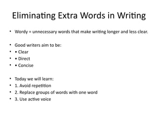 Mastering Concise Writing: Eliminating Extra Words for Clarity and ...