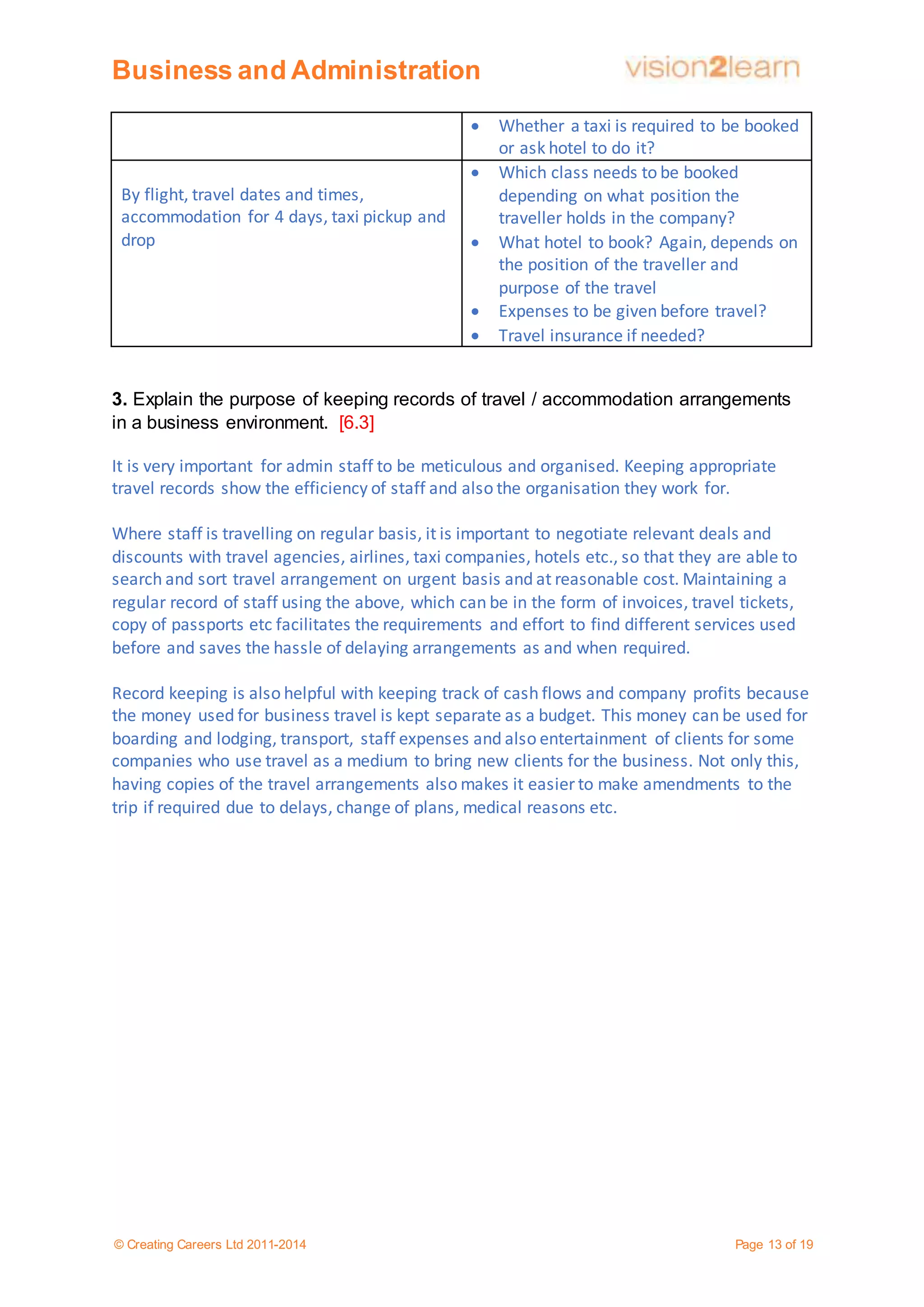 Business and Admin Level 2 Unit 2 assessment answers | DOCX