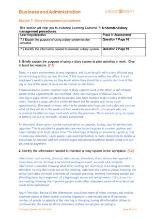 Business and Admin Level 2 Unit 2 assessment answers | DOCX