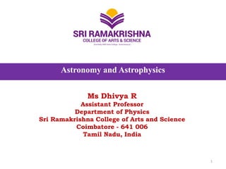 22PH503 - Astronomy and Astrophysics - Unit 2 - Spectral Classification of Stars | PPTX