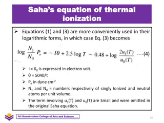 22PH503 - Astronomy and Astrophysics - Unit 2 - Spectral Classification ...