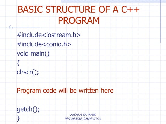 c++ programming Unit 2 basic structure of a c++ program