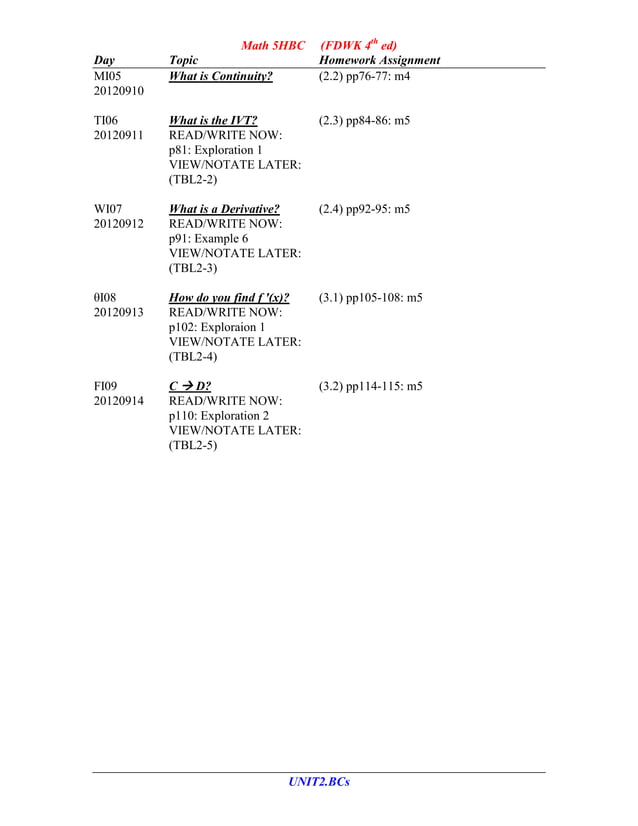 5HBC2012 UNIT2 | PDF | Homework and Study | Education