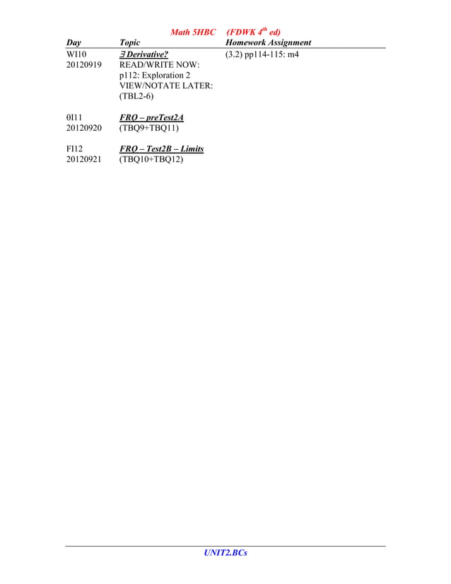 5HBC2012 UNIT2 | PDF | Homework and Study | Education