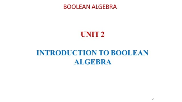 Unit 2 boolean algebra and logic gates | PPT