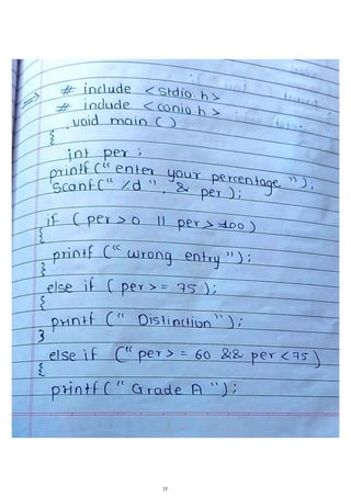 Control Structures in c decision making branching statement | PDF