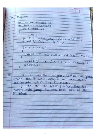 Control Structures in c decision making branching statement | PDF