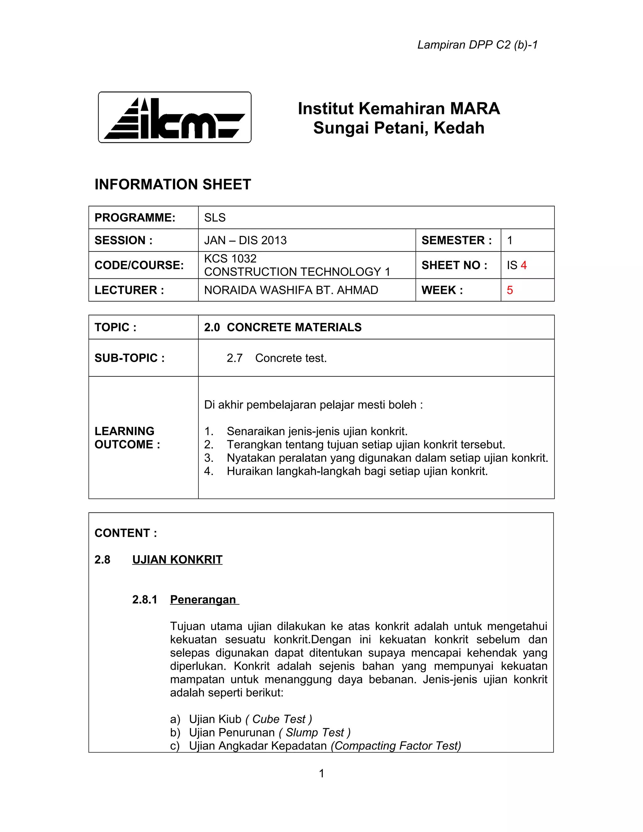 Unit 2 concrete material 2.7 | DOC