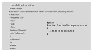 Comprehensive Guide to PHP Control Structures and Functions in Web ...