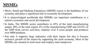 MSMEs IN INDIA | PPTX