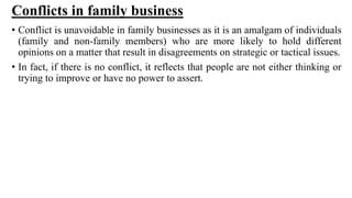CONFLICT IN FAMILY BUSINESS AND ITS RESOLUTION PPT FOR B.COM ...