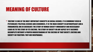 Culture -Sociology | PPTX
