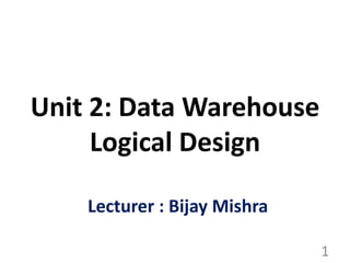Unit 2- Data Warehouse Logical Design.pptx