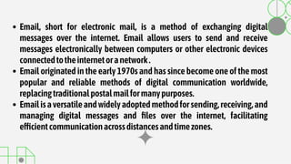 Unit 2-email and its uses protocols bcom 3 sem | PDF | Email | Internet