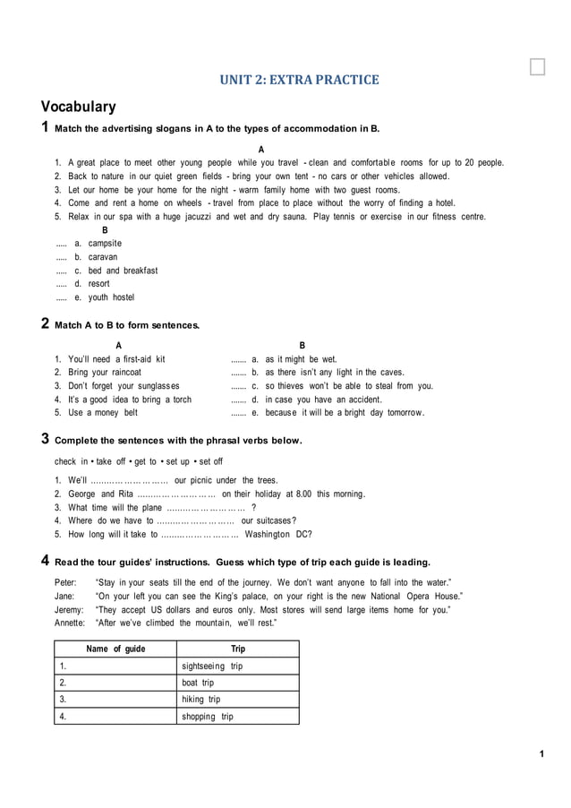 Unit 2. extra practice | PDF