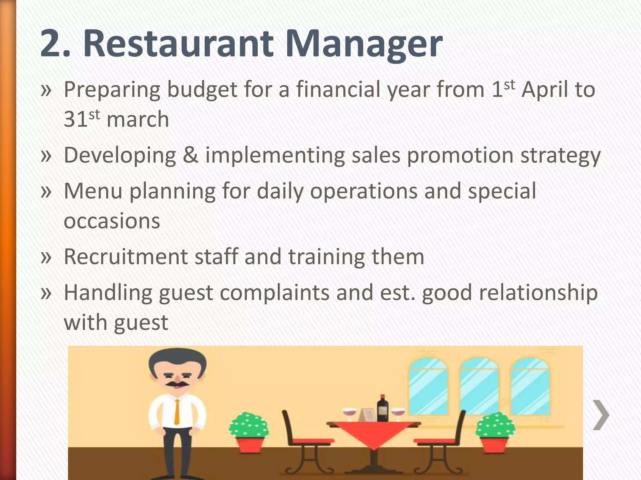 food & beverage organization structure & attributes | PPTX