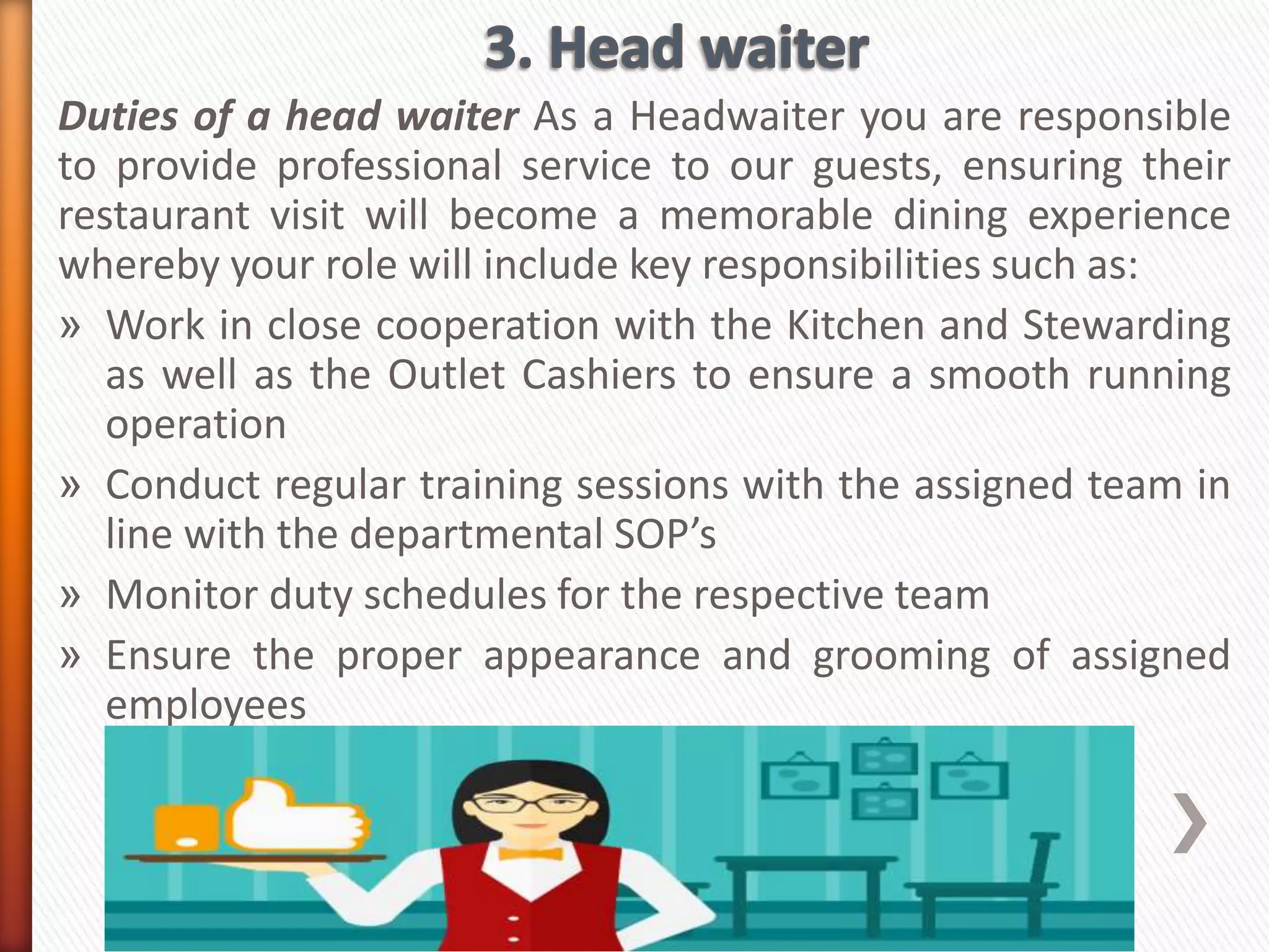 food & beverage organization structure & attributes | PPTX