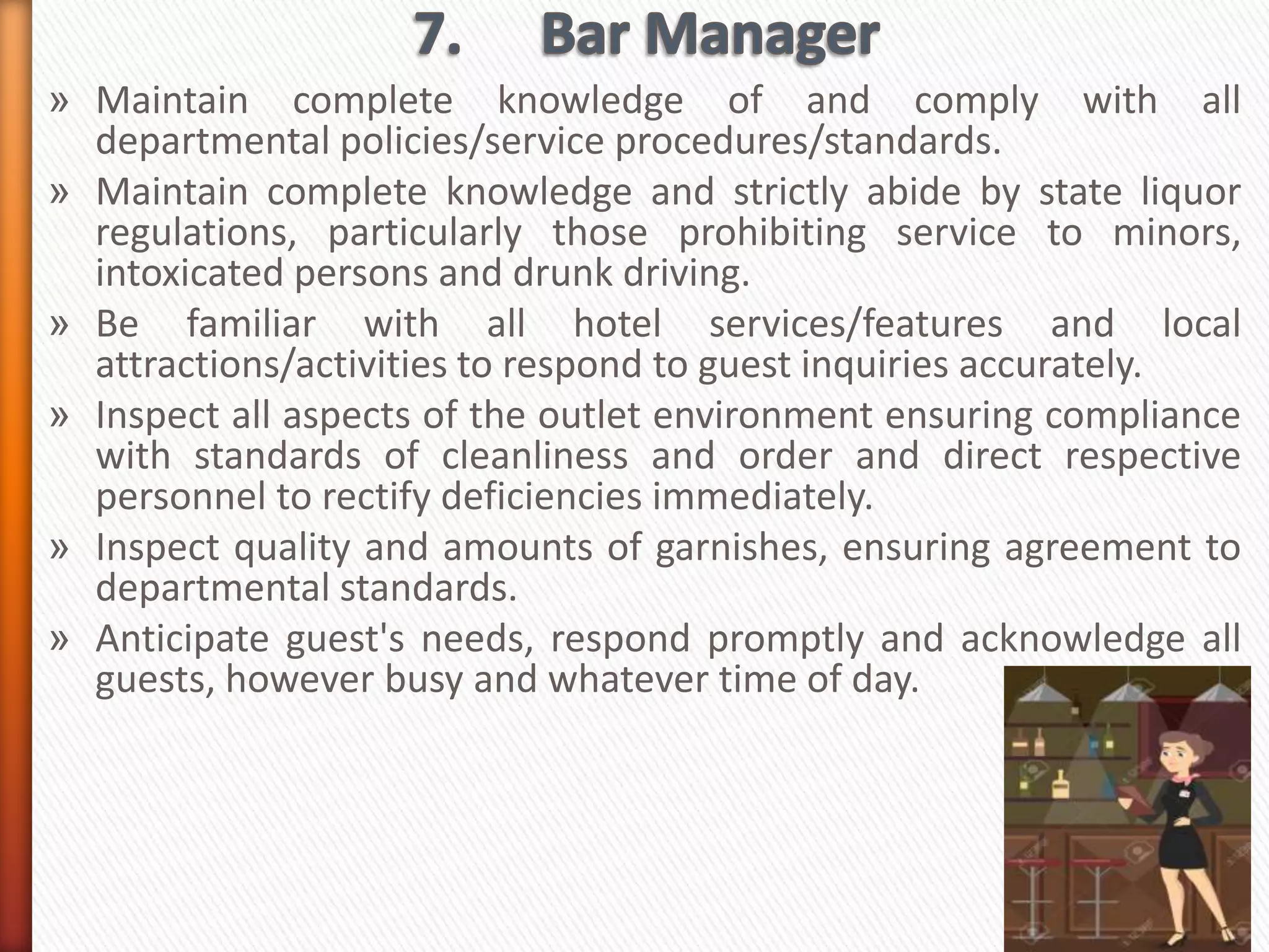 food & beverage organization structure & attributes | PPTX