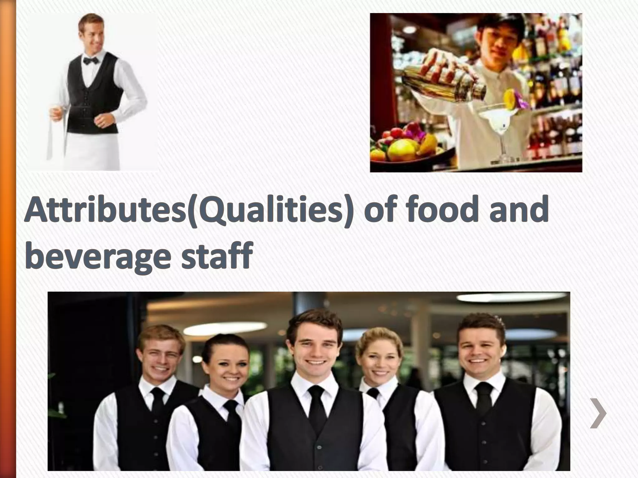 food & beverage organization structure & attributes | PPTX