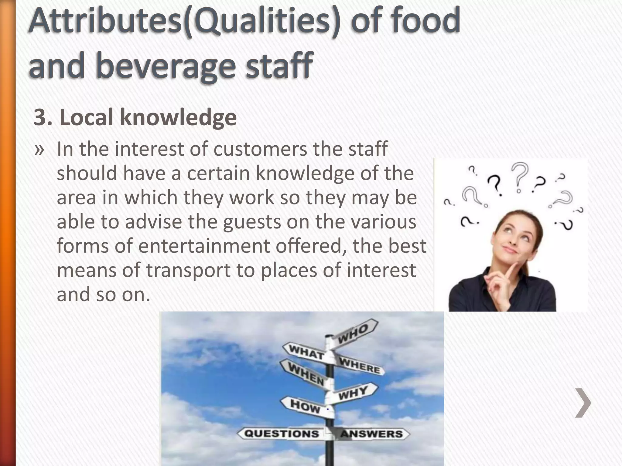 food & beverage organization structure & attributes | PPTX