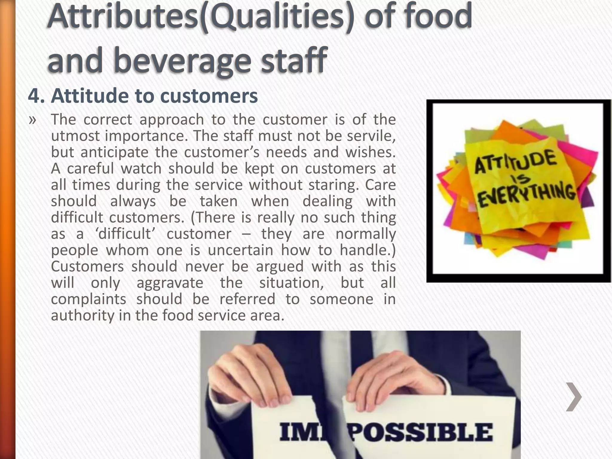 food & beverage organization structure & attributes | PPTX