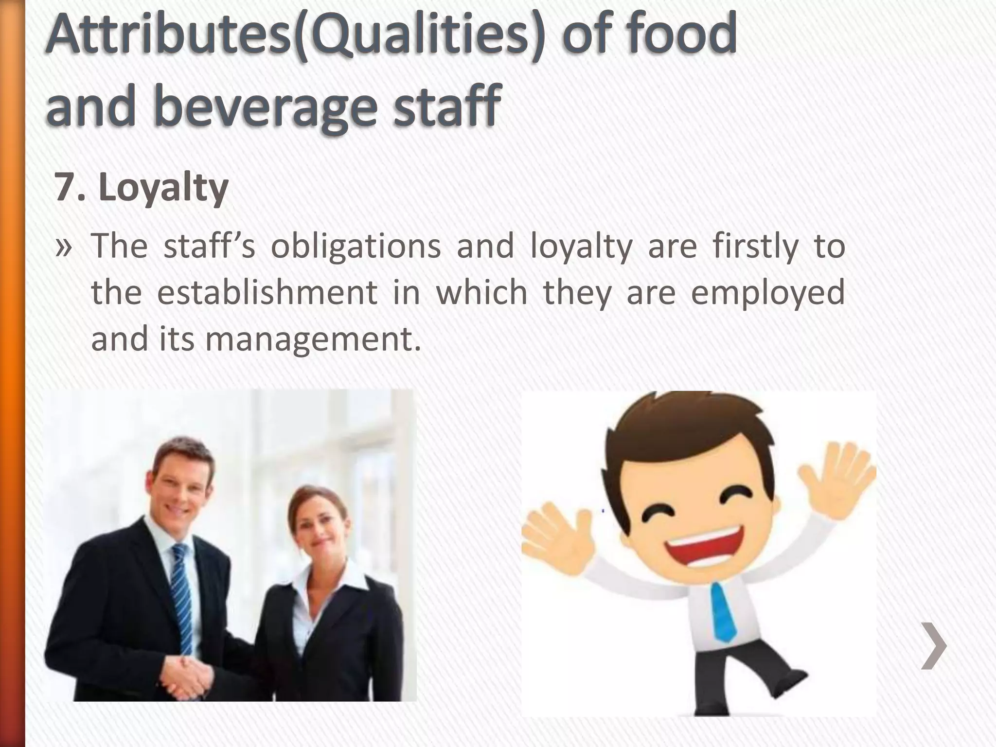 food & beverage organization structure & attributes | PPTX