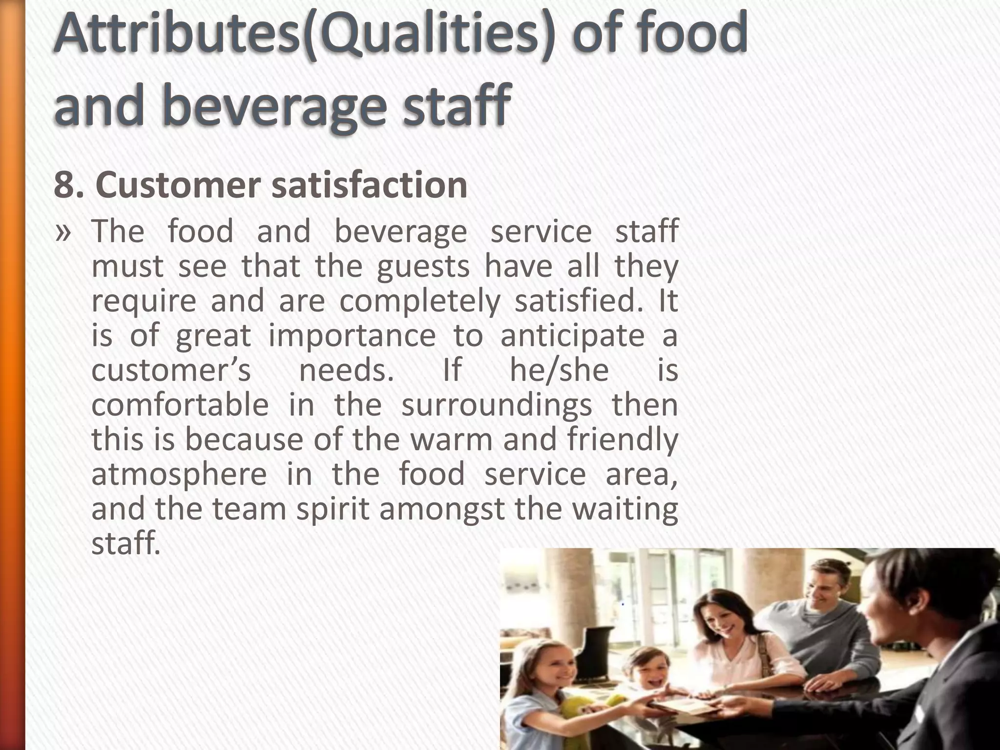 food & beverage organization structure & attributes | PPTX
