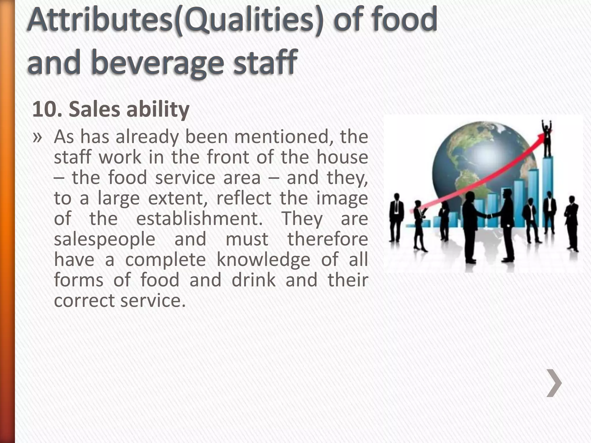 food & beverage organization structure & attributes | PPTX