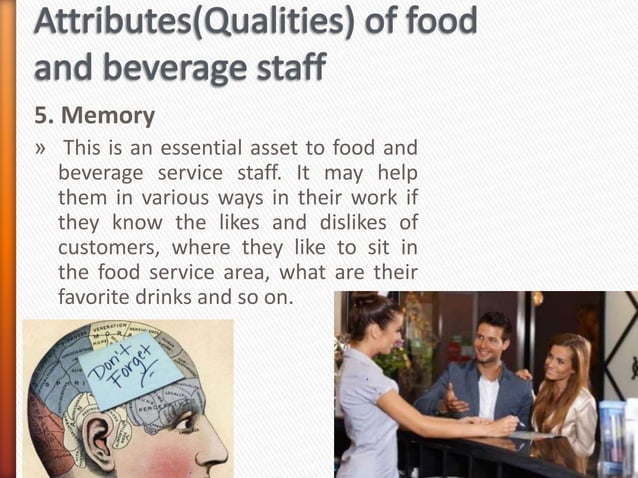 food & beverage organization structure & attributes | PPT