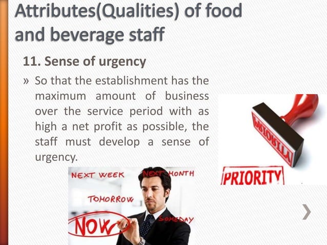 food & beverage organization structure & attributes | PPT