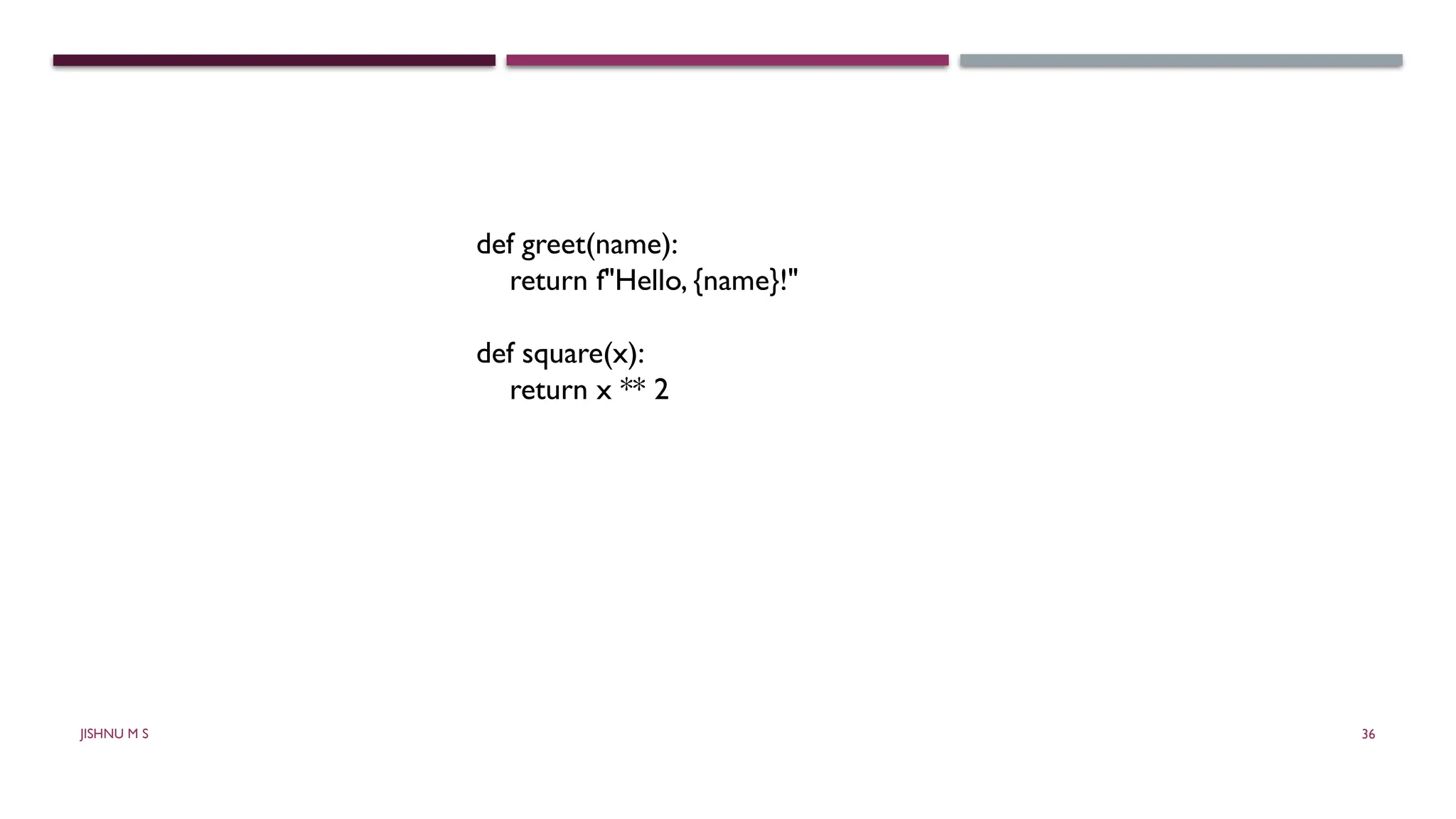 Unit 2 Functions In Python Prof Jishnu M S Ppt