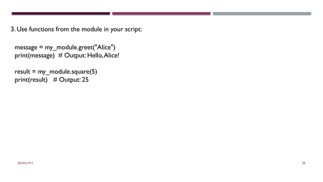 Unit 2 Functions In Python Prof Jishnu M S Ppt