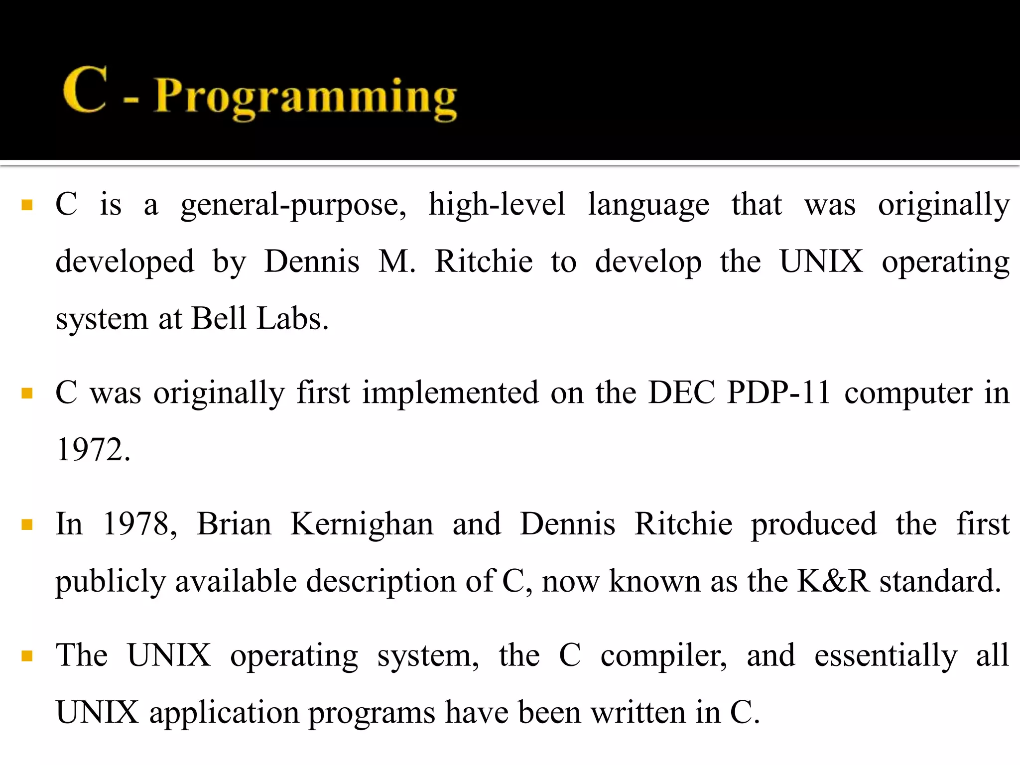 Unit 2 Introduction To C Programming Ppt 5582