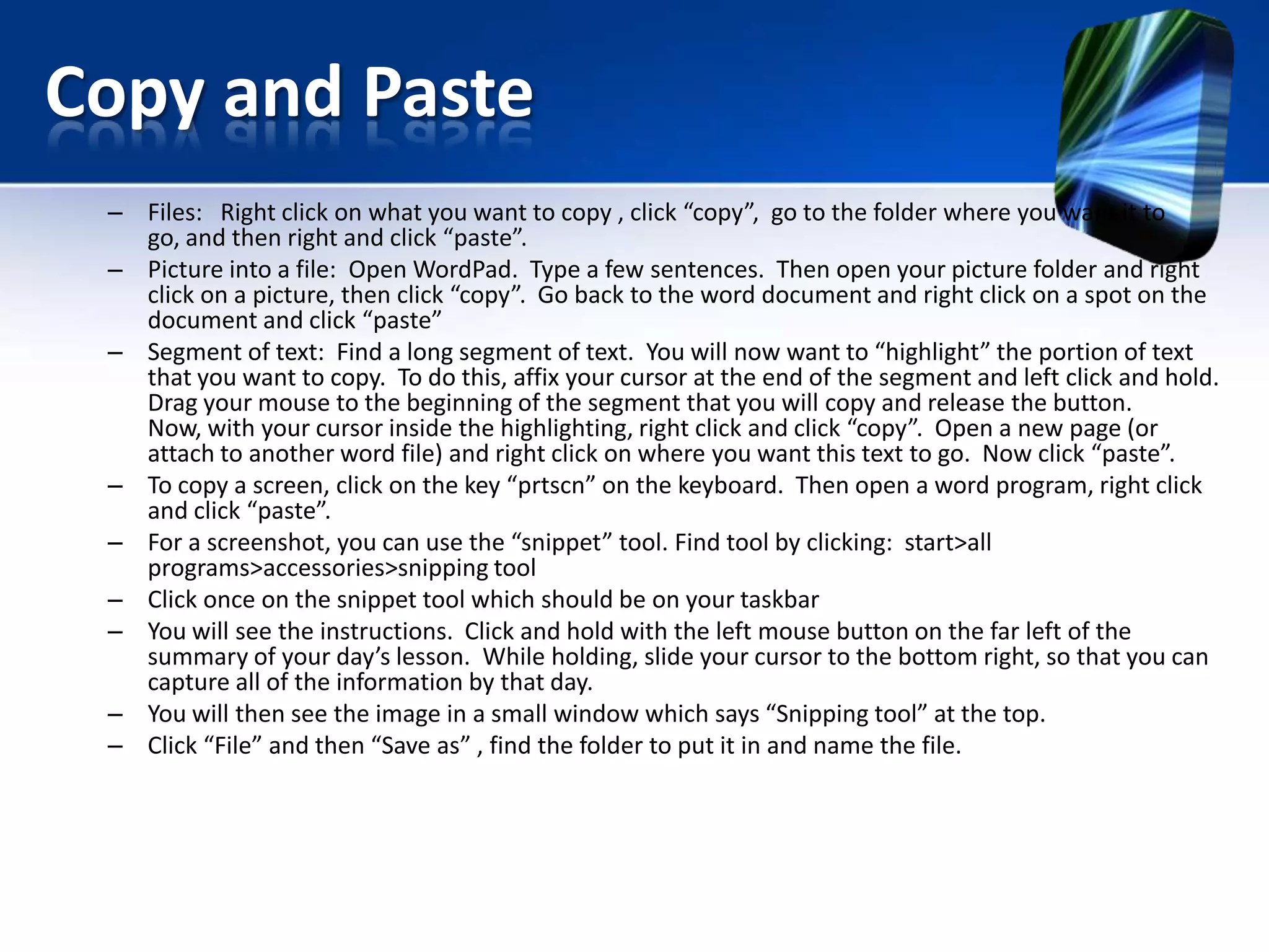 Unit 2 introduction to windows 7 | PPTX | Operating Systems | Computer ...