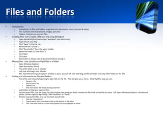 Unit 2 introduction to windows 7 | PPTX | Operating Systems | Computer ...