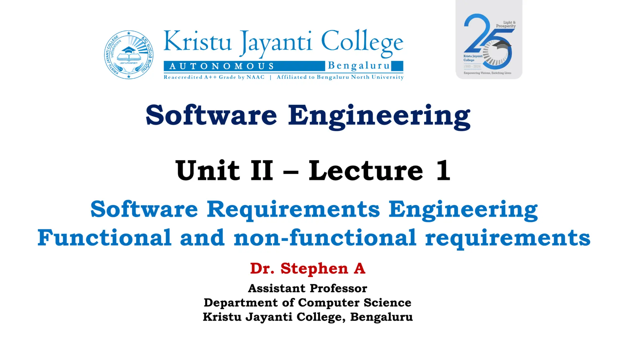 Unit 2 Lecture 1 Software Requirements Engineeringpdf 