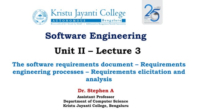 Unit 2 - Lecture 3 - The software requirements document.pdf