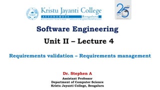 Unit 2 - Lecture 4 - Requirements validation – Requirements management.pdf