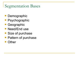 Unit2 market segmentation1 | PPT