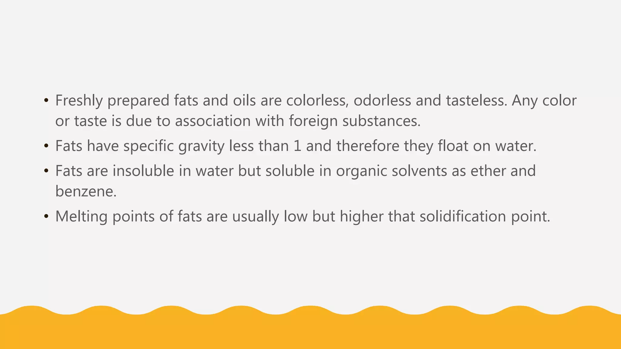 Chemical and Physical properties of Oil and Fat (Unit 2) | PPTX