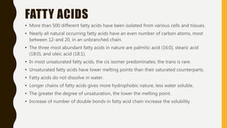 Chemical and Physical properties of Oil and Fat (Unit 2) | PPTX