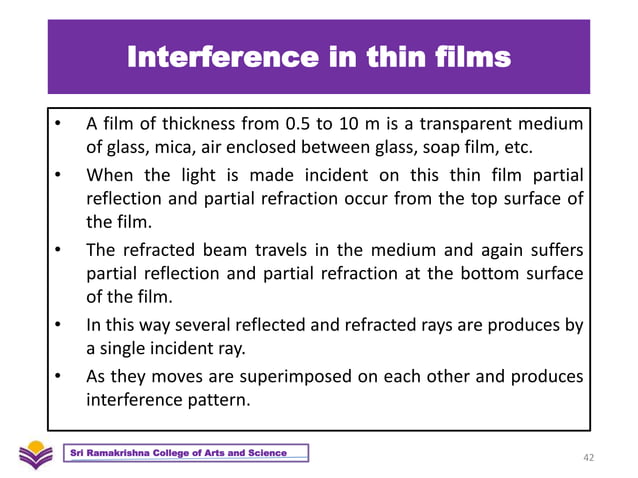 23PH301 - Optics - Unit 2 - Interference | PPTX