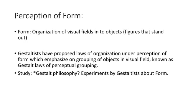 Unit 2 - Perception ppt | PPTX