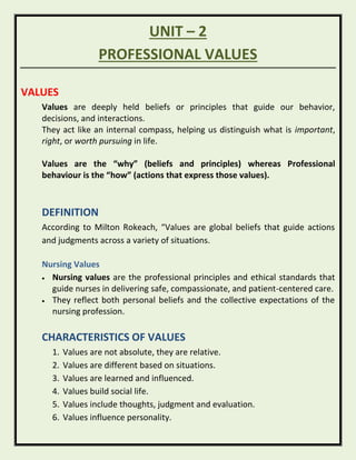 UNIT 2 - PROFESSIONAL VALUES - FULL NOTES.pdf