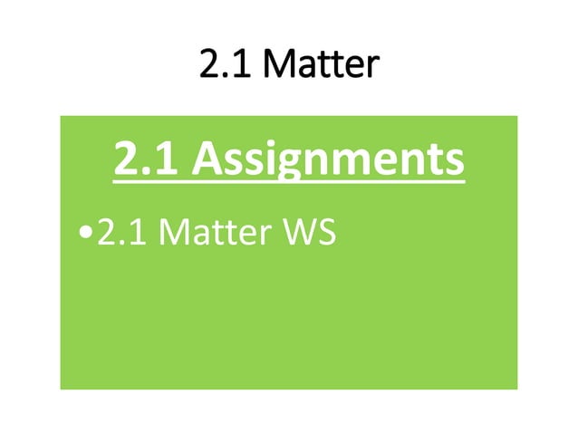 Unit 2 Properties of Matter | PPT