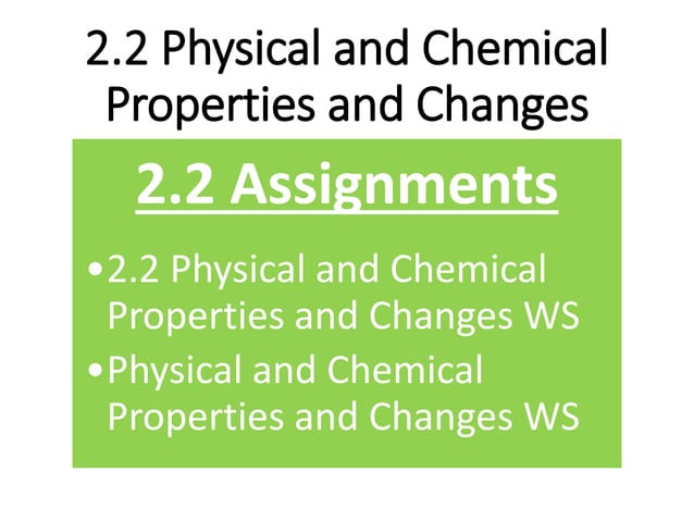 Unit 2 Properties of Matter | PPT