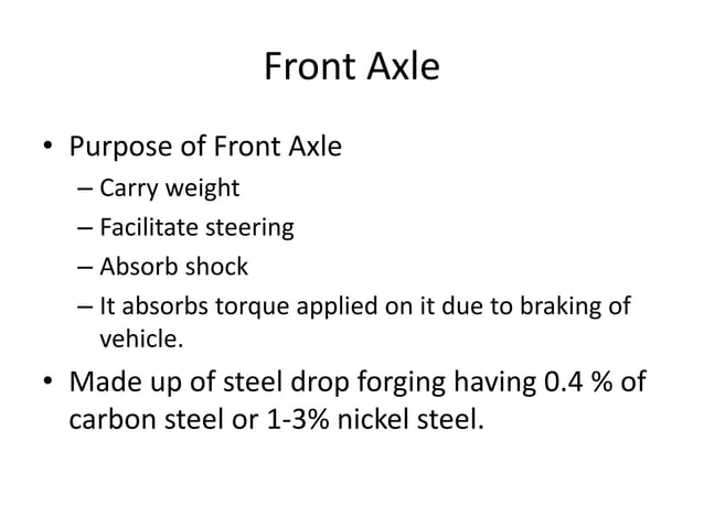 Unit 2 Front and Rear Axles, Steering Sysytem, Wheels and Tyres | PDF