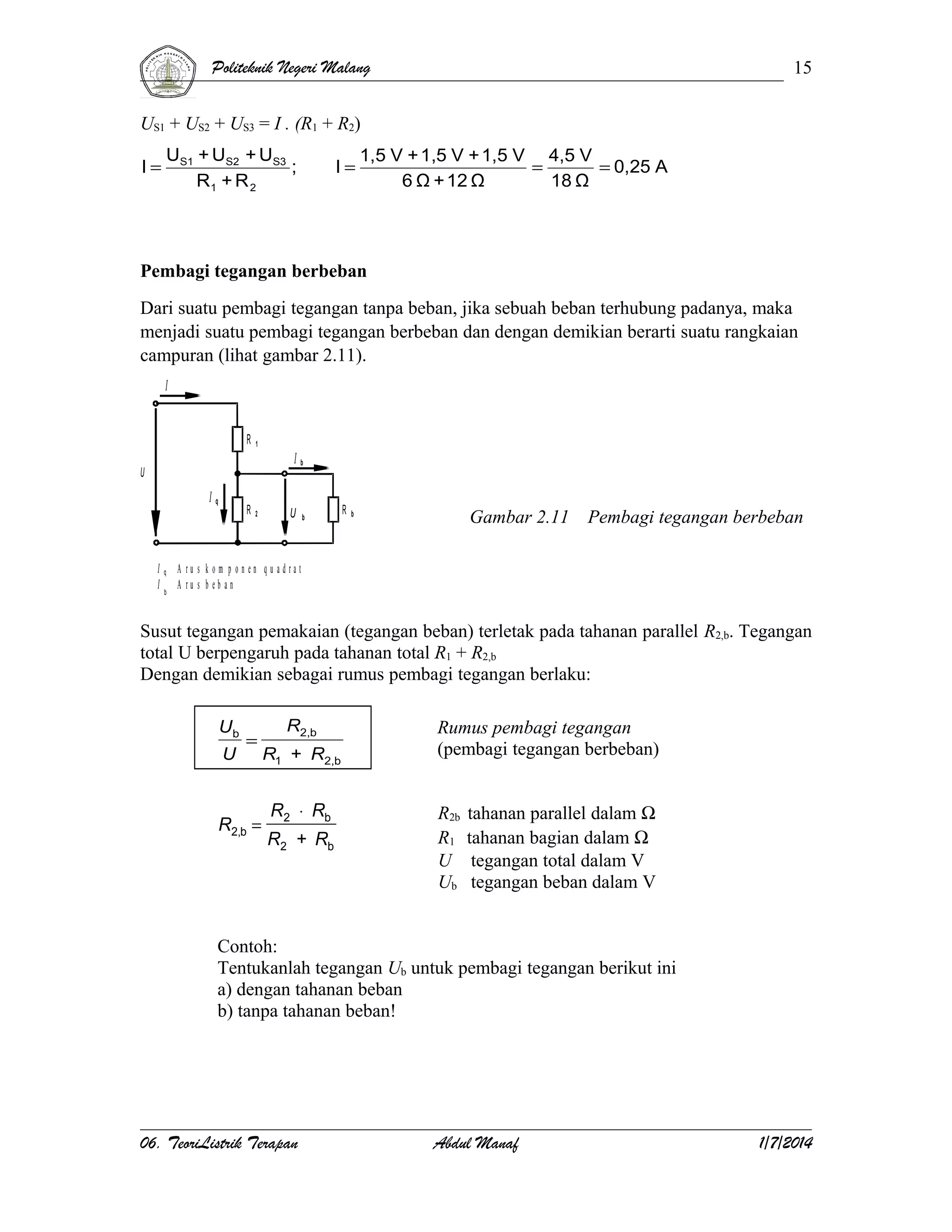 Unit 2 rangkaian dc | DOC
